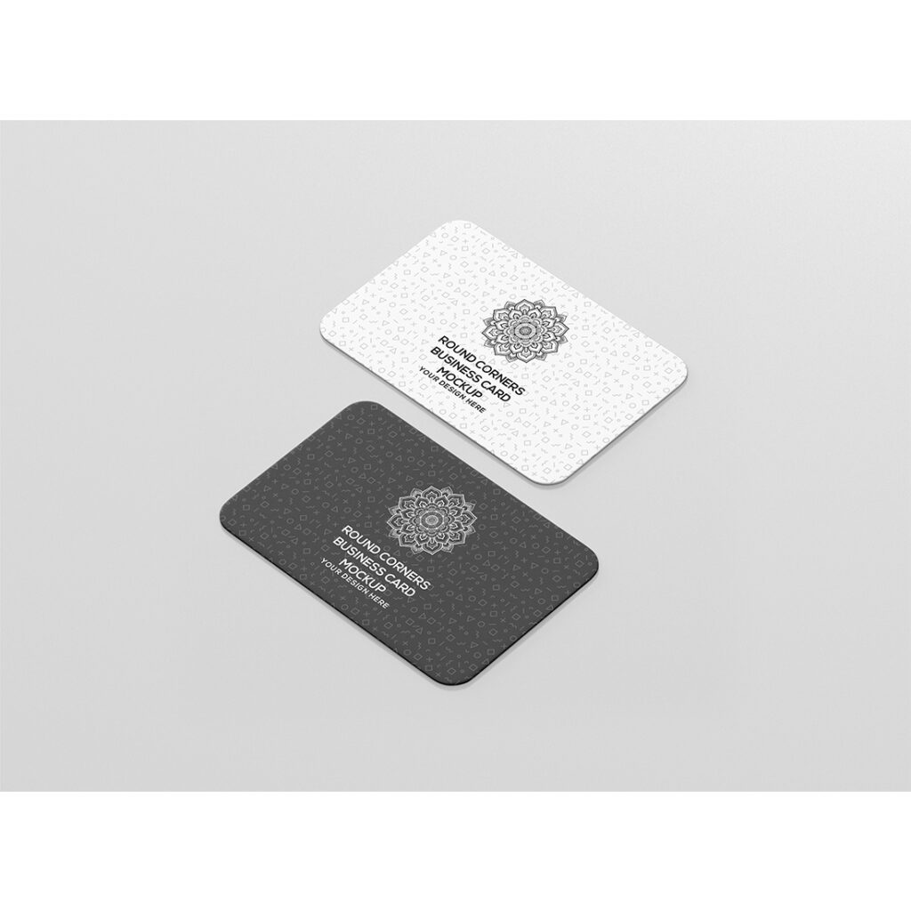 Round Corners Business Cards Mockup - MasterBundles