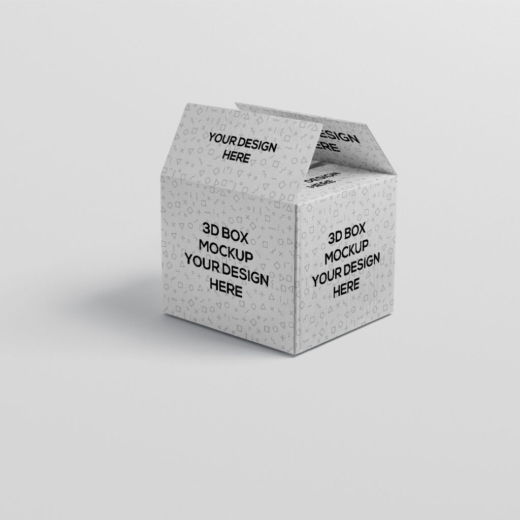 Square Cardboard Packaging Box Mockup - MasterBundles