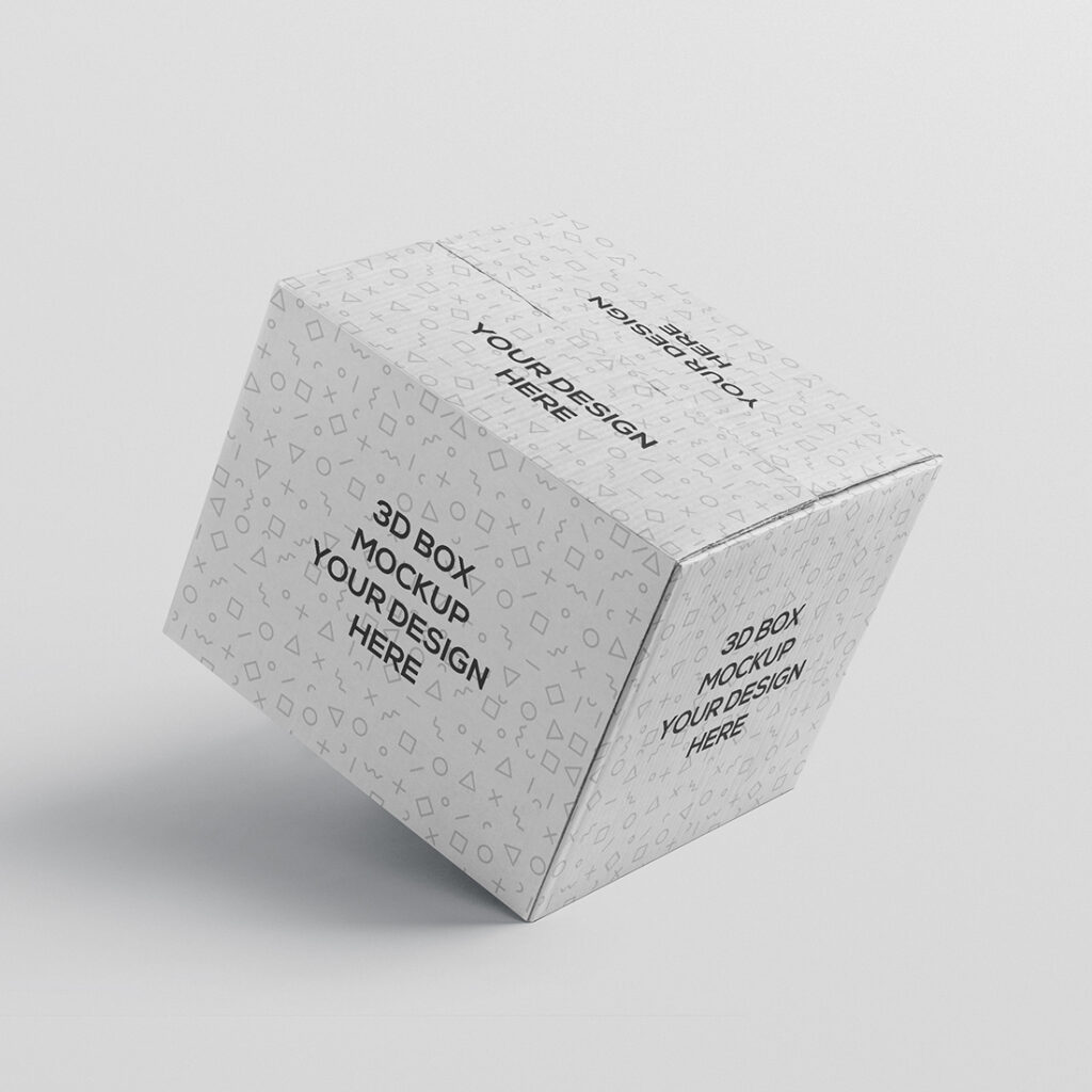 Square Cardboard Packaging Box Mockup - MasterBundles