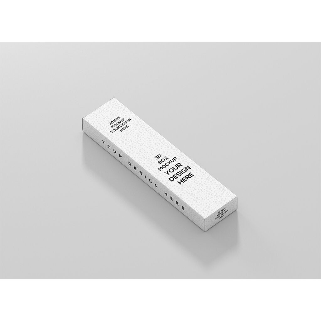 Flat Long Rectangle Box Mockup - MasterBundles