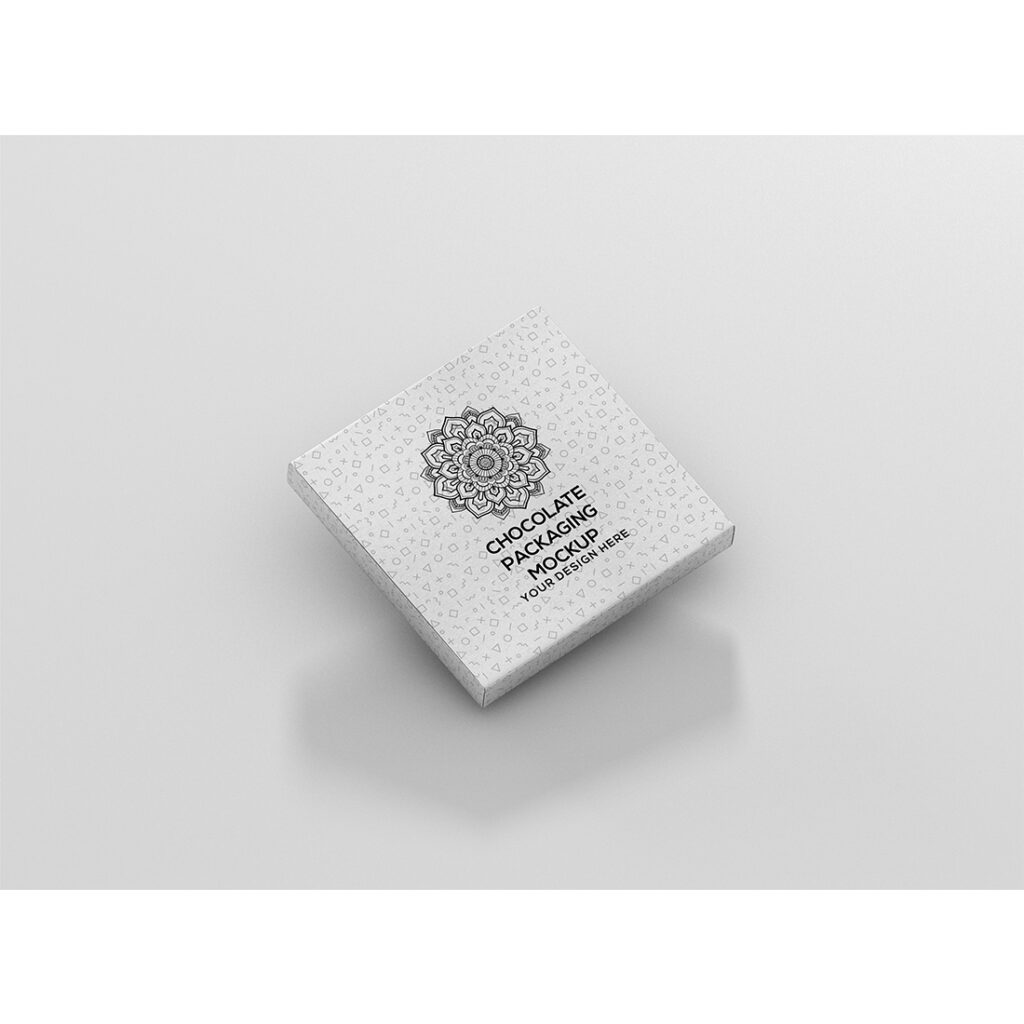 Square Box Chocolate Packaging Box Mockup - MasterBundles