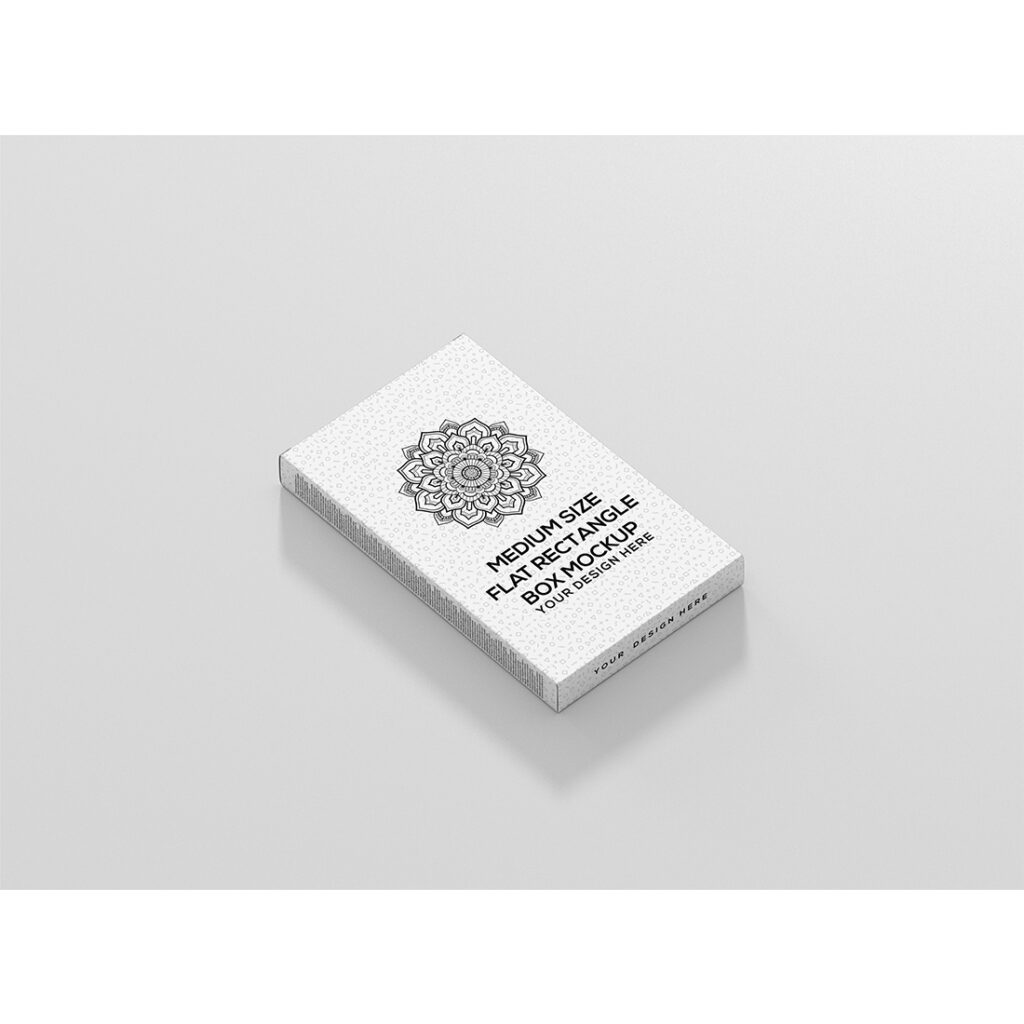Medium Size Flat Rectangle Box Mockup - MasterBundles
