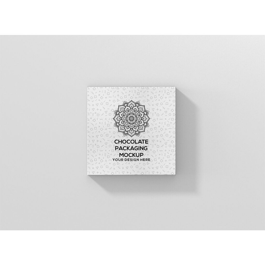 Square Box Chocolate Packaging Box Mockup - MasterBundles