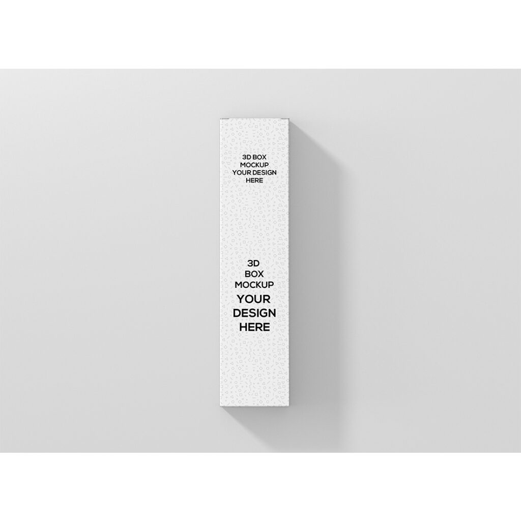Flat Long Rectangle Box Mockup - MasterBundles