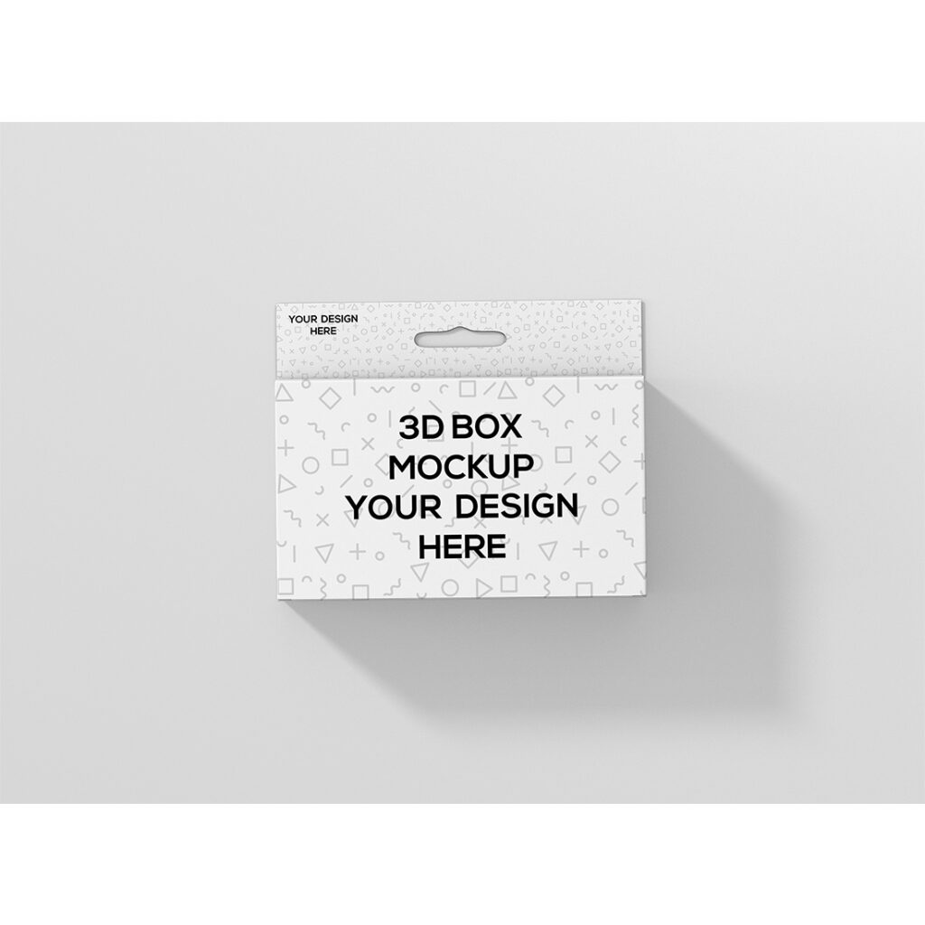 Wide Flat Rectangle Box with Hanger Mockup - MasterBundles