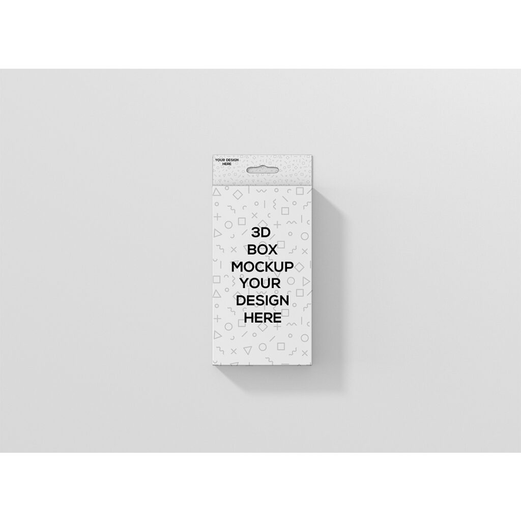 High Rectangle Box with Hanger Mockup - MasterBundles