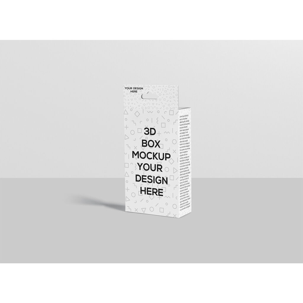 Flat Rectangle Box with Hanger Mockup - MasterBundles