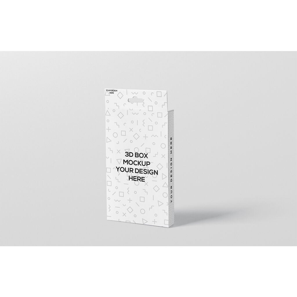 Flat Medium Rectangle Box With Hanger Mockup - MasterBundles