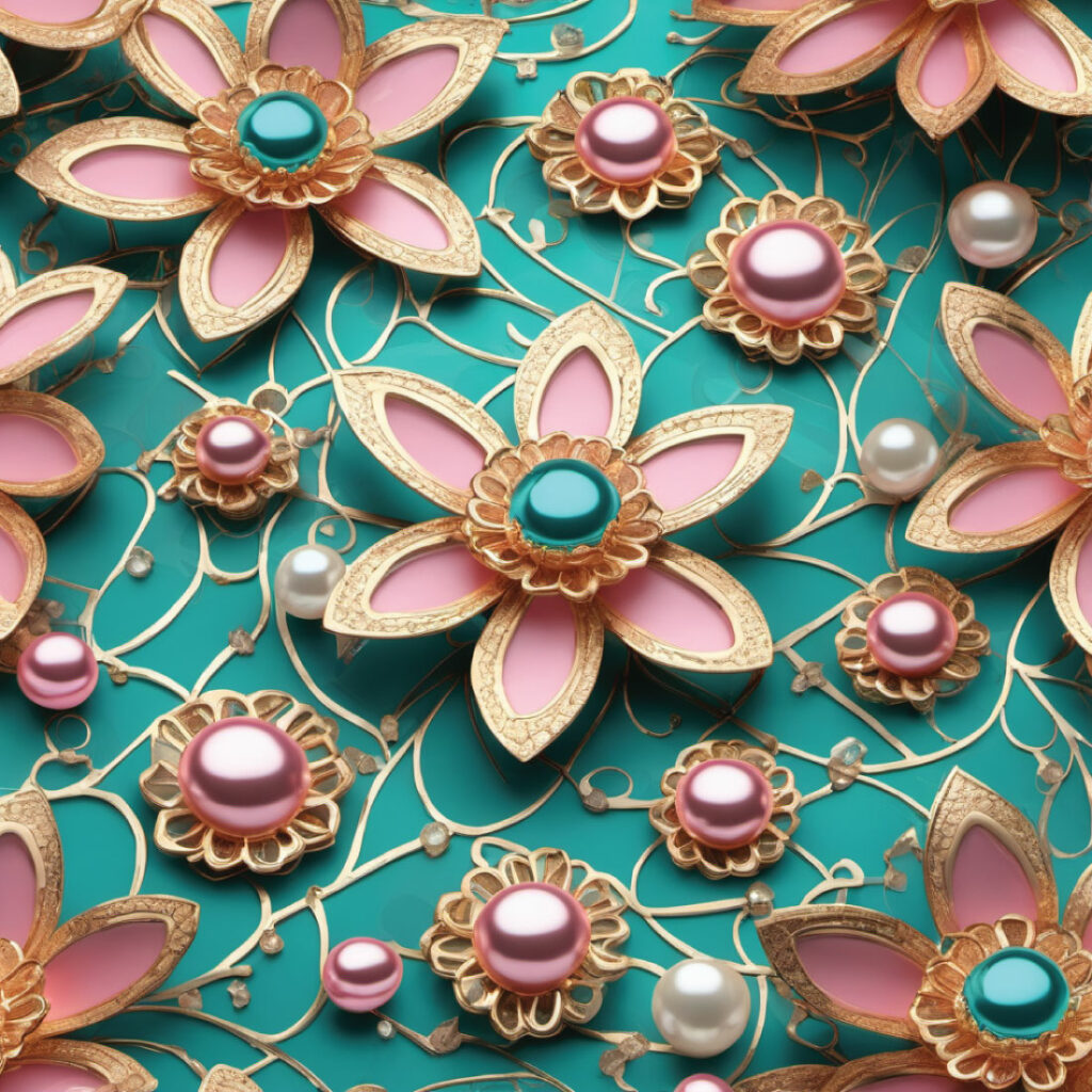 3D Gold Wild Flower Seamless patterns for $9 Only - MasterBundles