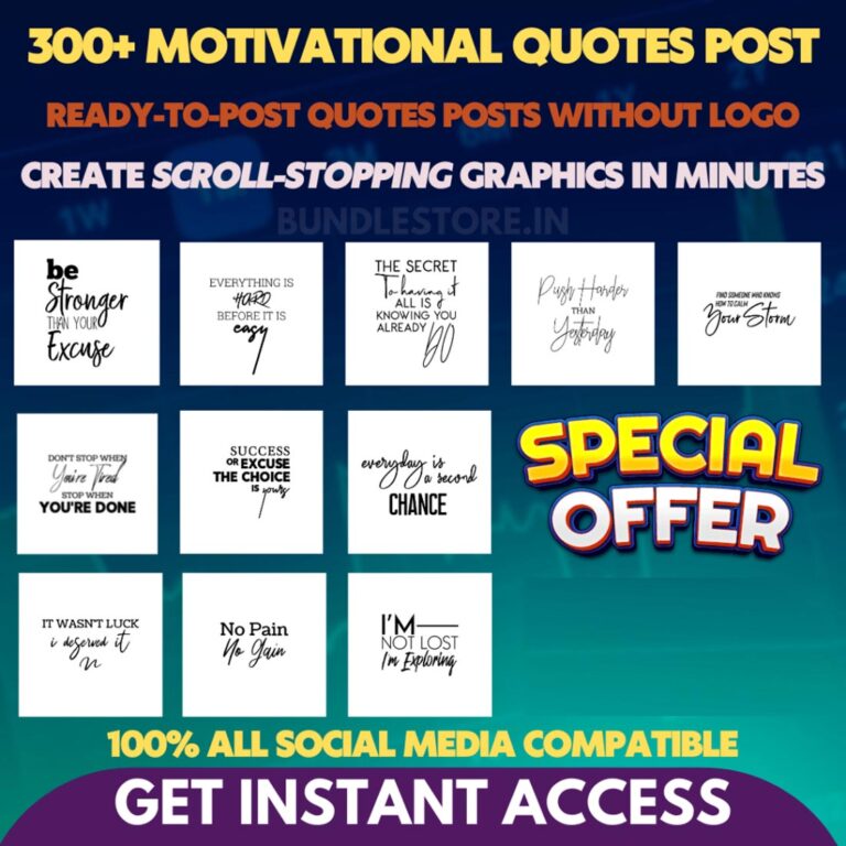 300+ Motivational Effective & Inspirational Quotes Post - MasterBundles