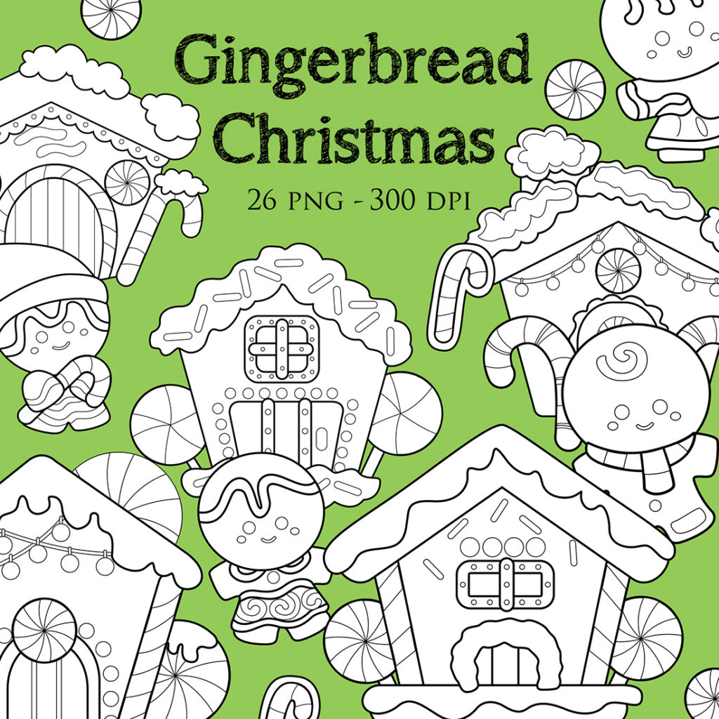 Cute Gingerbread Christmas Cookies House Cartoon and Decoration Object ...