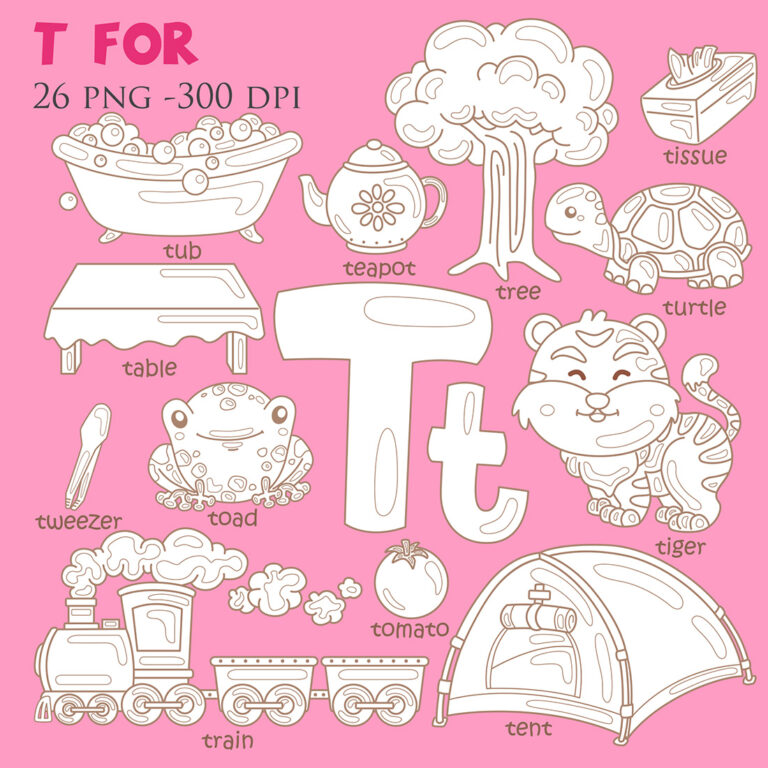 Alphabet T For Vocabulary School Letter Reading Writing Font Study ...