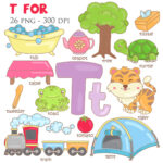 Alphabet T For Vocabulary School Letter Reading Writing Font Study ...