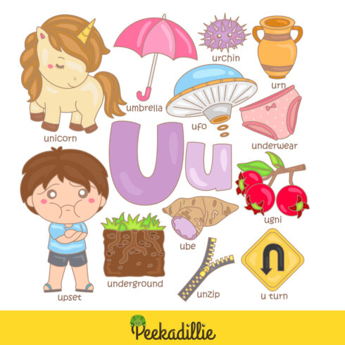 Alphabet U For Vocabulary School Letter Reading Writing Font Study ...