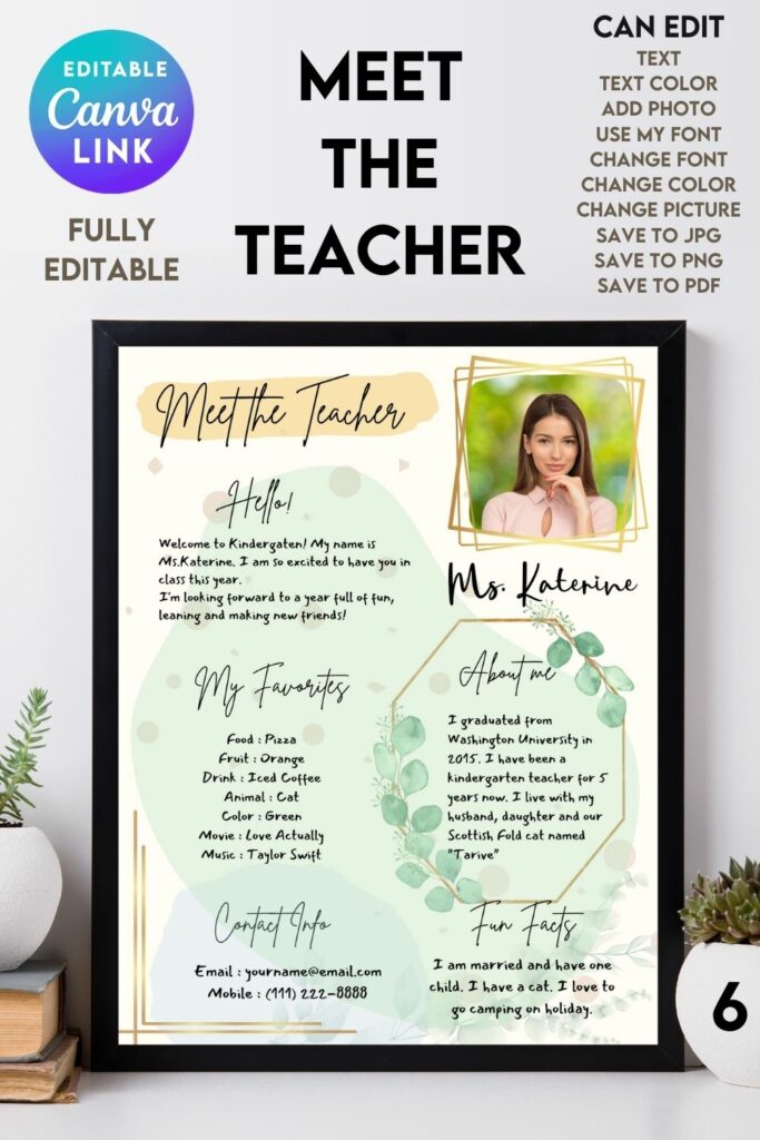 Meet The Teacher #6 – Canva Template - MasterBundles