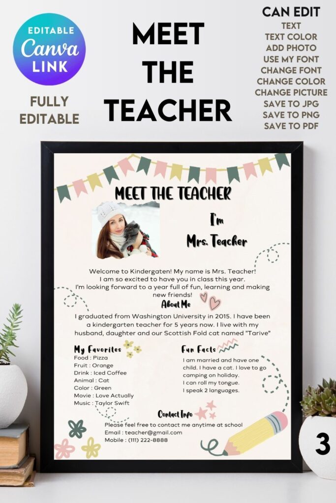 Meet The Teacher #3 – Canva Template - MasterBundles