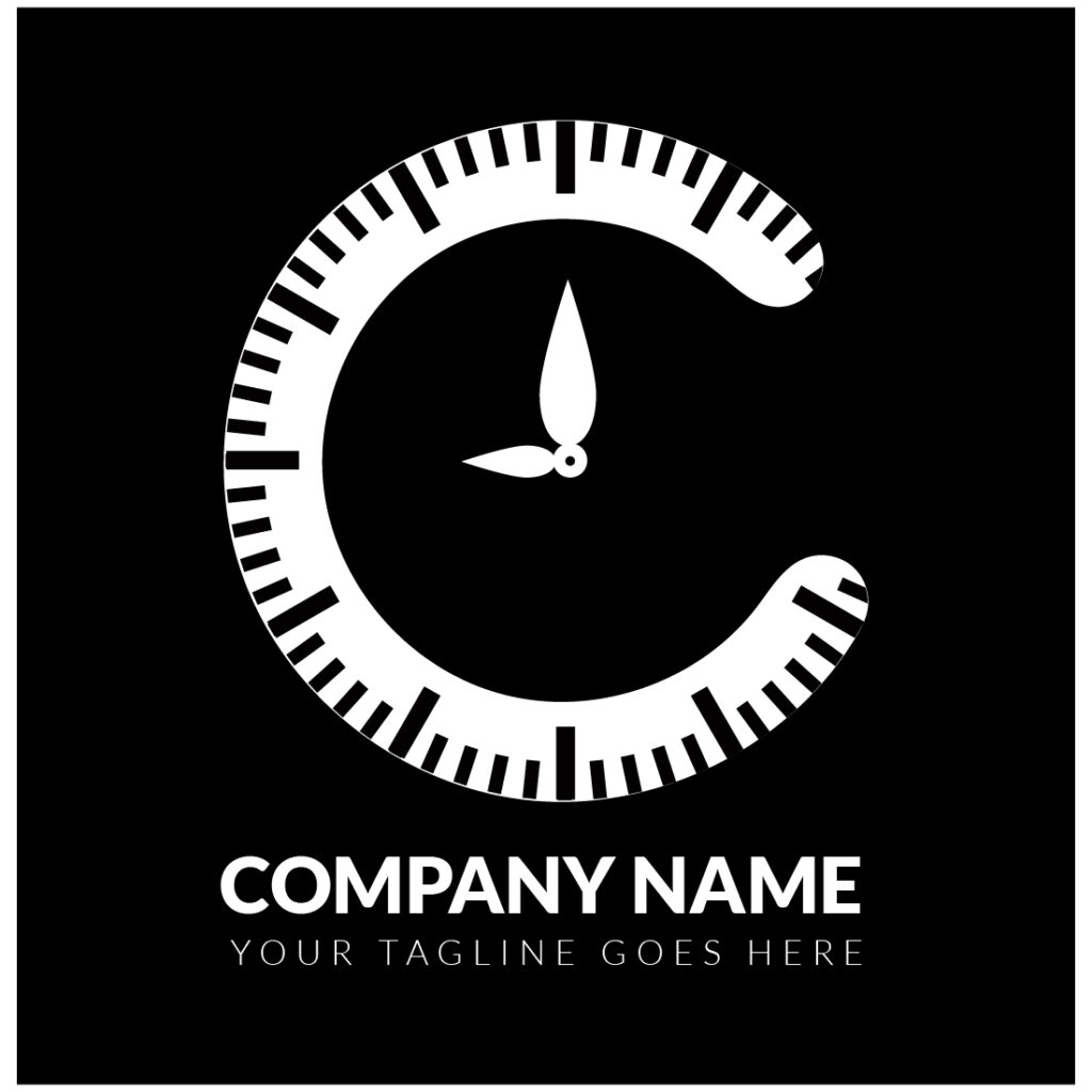 C letter logo- clock logo - MasterBundles