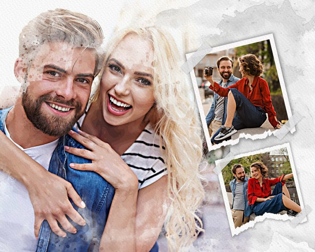 Family Watercolor Painting Effect - MasterBundles