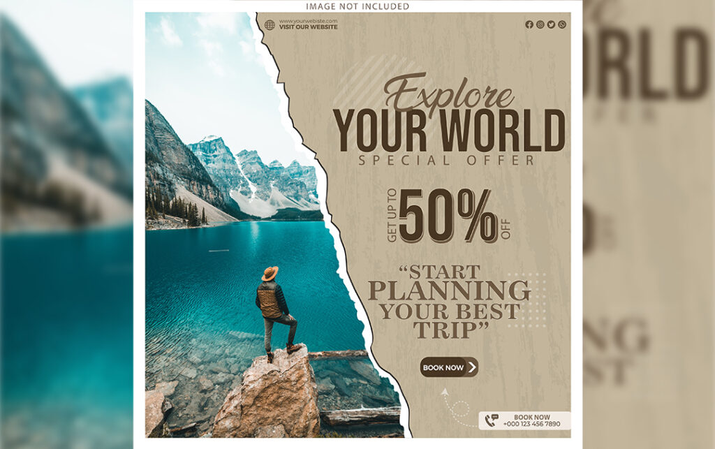 Travel Agency Social Media Post Template Bundle - MasterBundles