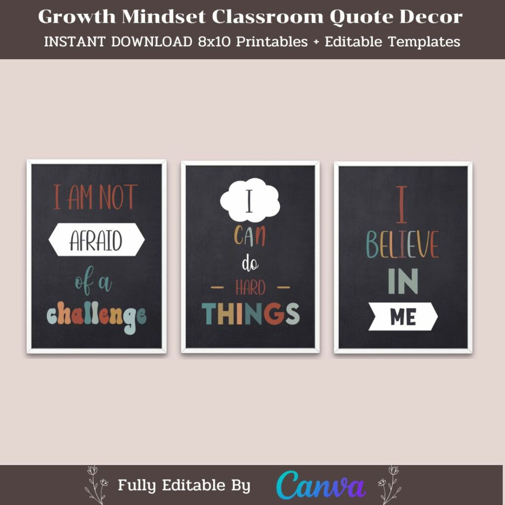 Editable Growth Mindset Classroom Quote Decor#2 - MasterBundles