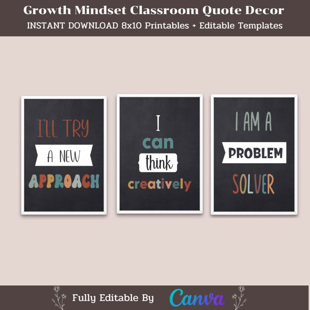 Editable Growth Mindset Classroom Quote Decor#2 - MasterBundles
