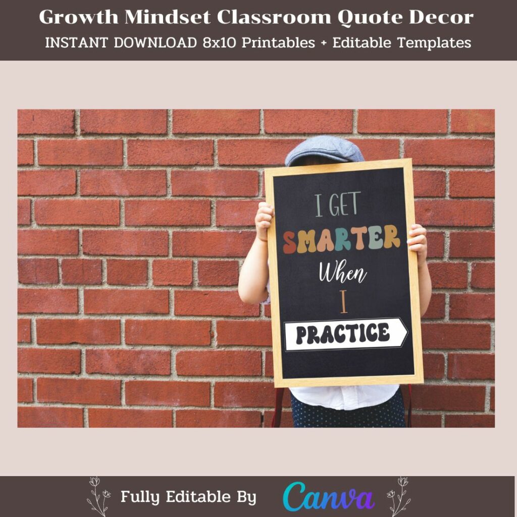 Editable Growth Mindset Classroom Quote Decor#2 - MasterBundles