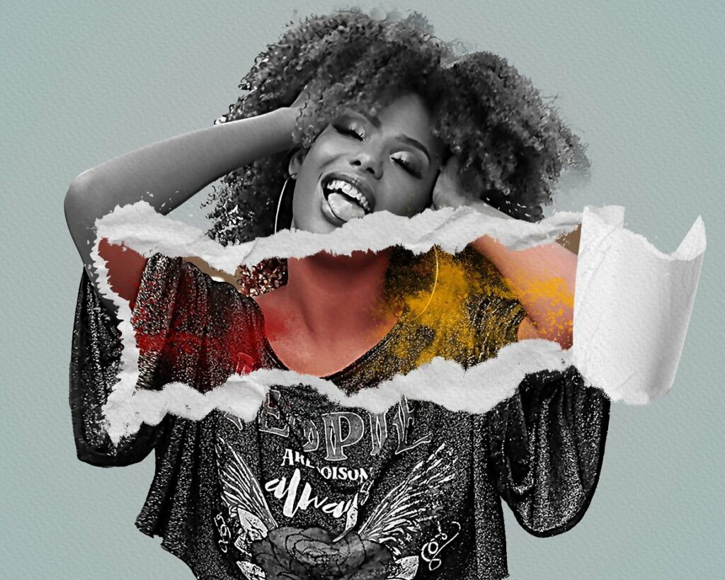 Ripped paper cut portrait effect - MasterBundles