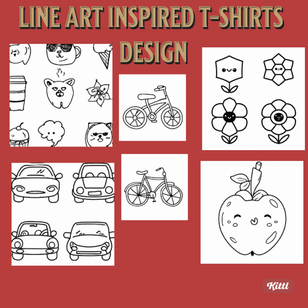 LINE ART INSPIRED T-SHIRTS DESIGNS . - MasterBundles