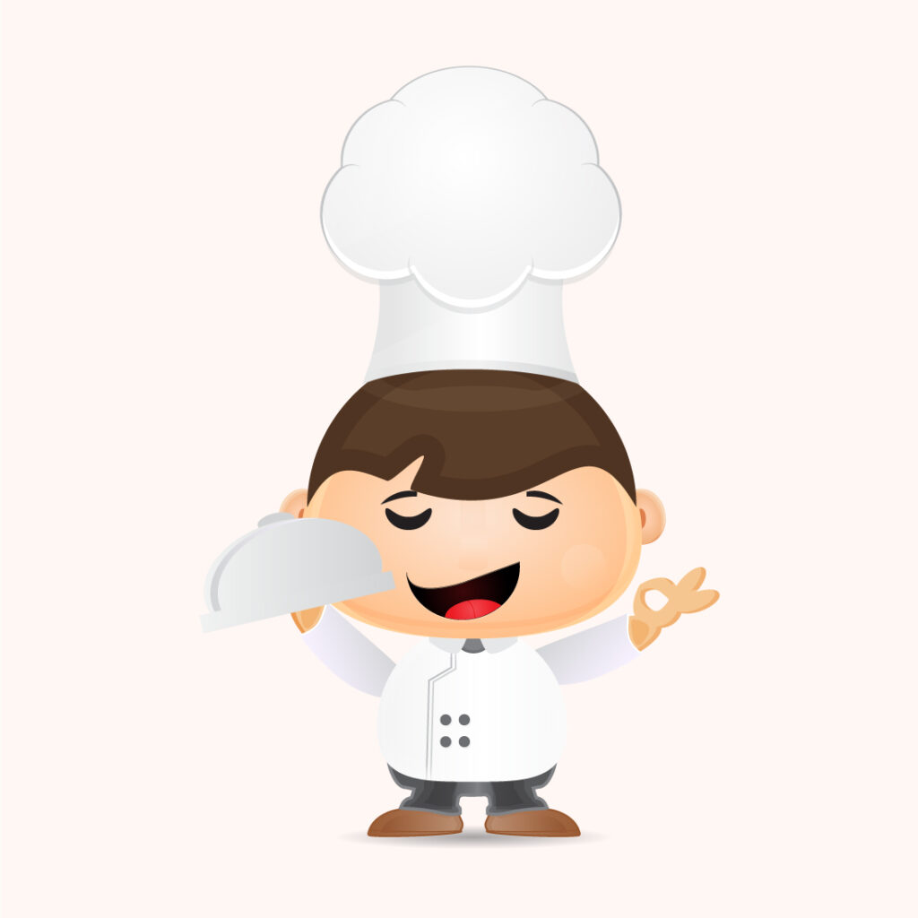 Cute chef cartoon in various poses - MasterBundles