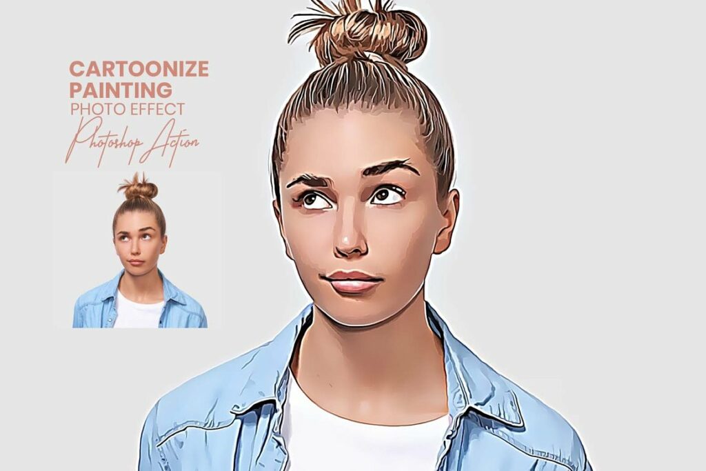 Cartoonize Painting Photoshop Action - MasterBundles