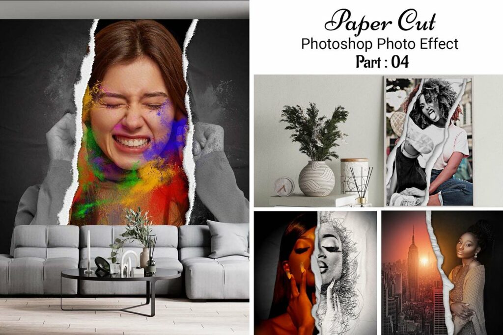 Photo Effect Ripped Paper Design - MasterBundles