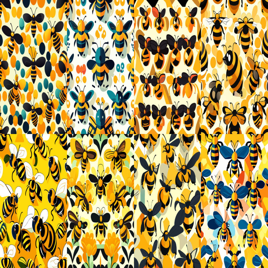 Bees digital Papers Bundle - MasterBundles