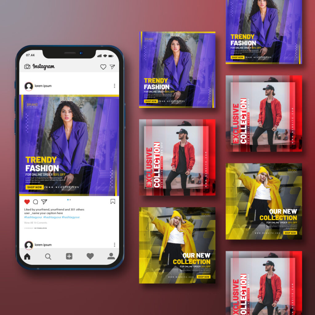 Fashion Trendy Social Media Post Template For Instagram or Facebook ...