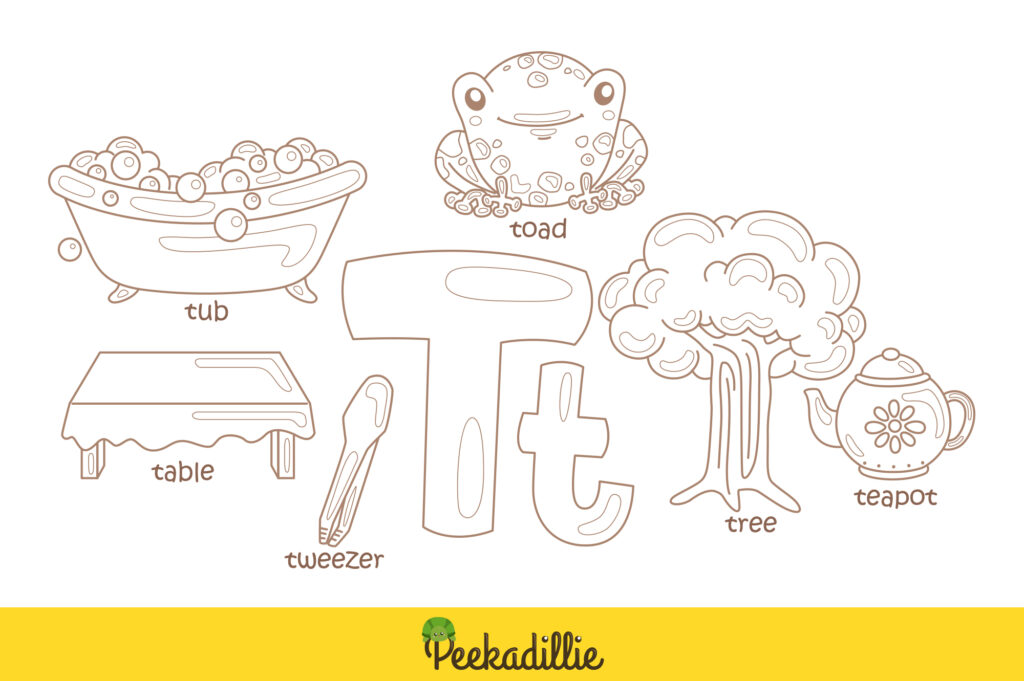 Alphabet T For Vocabulary School Letter Reading Writing Font Study ...