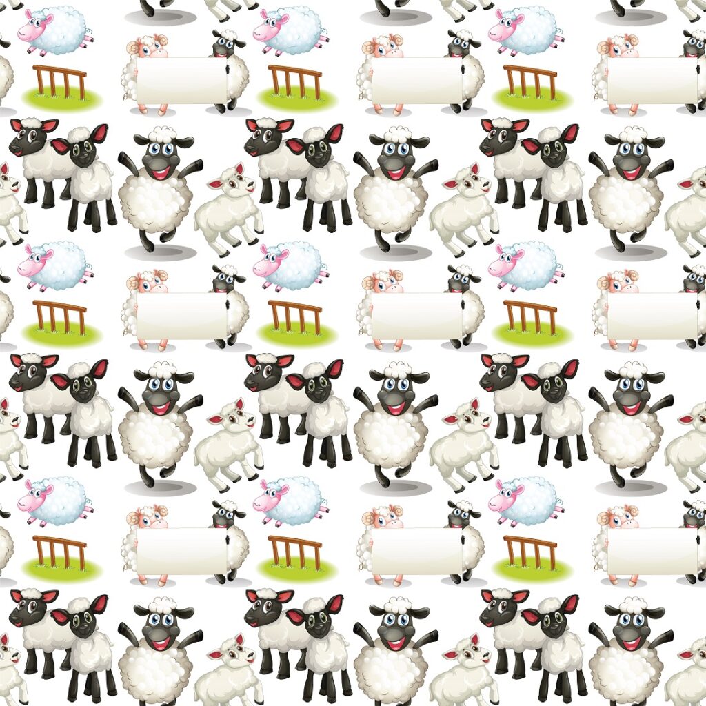 Cute animals cartoon seamless background - MasterBundles