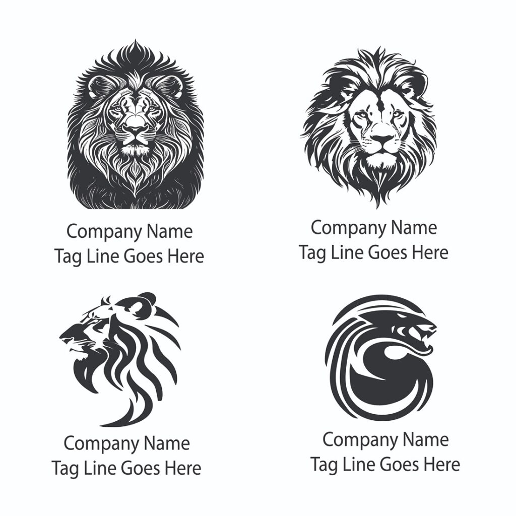 Lion Head - Logo Design Template = 04 - MasterBundles