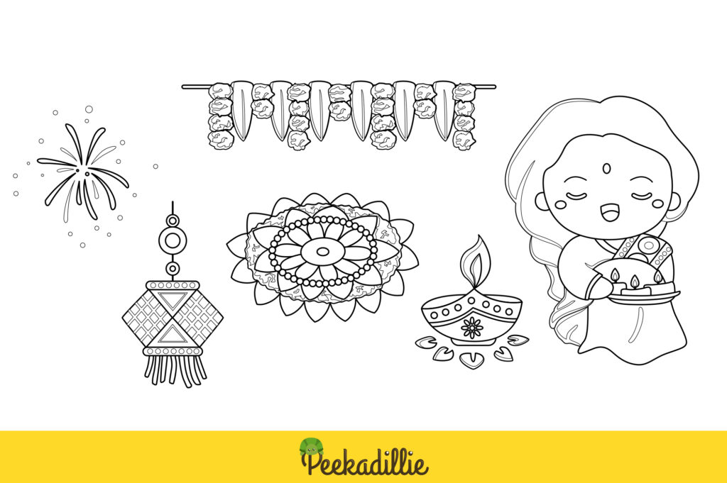 Diwali Deepavali Festival Kids Couple India Hindus Traditional ...