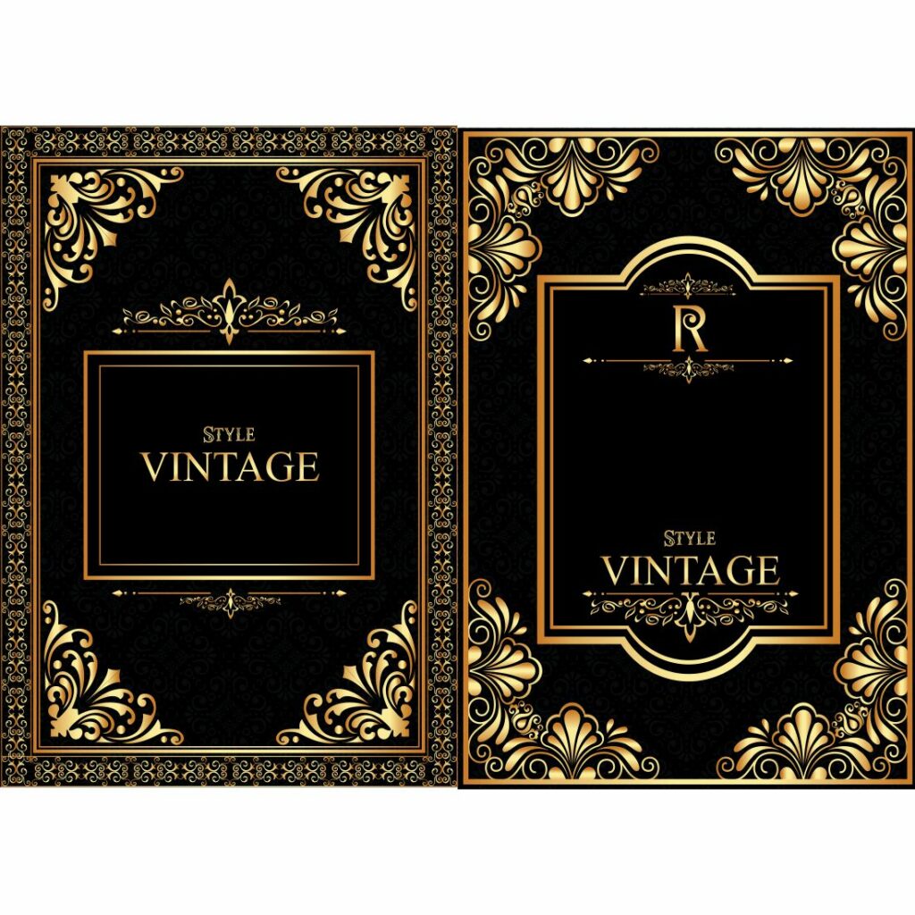 document decorative template classical yellow curves royal style ...