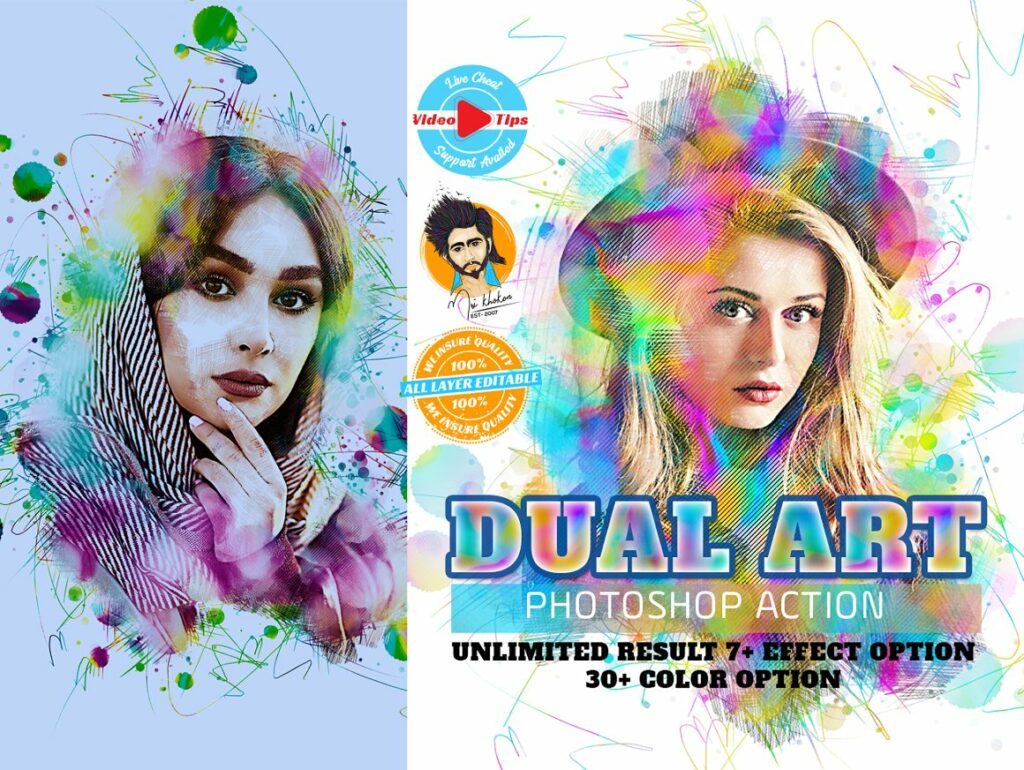 Dual Art Photoshop Action - MasterBundles