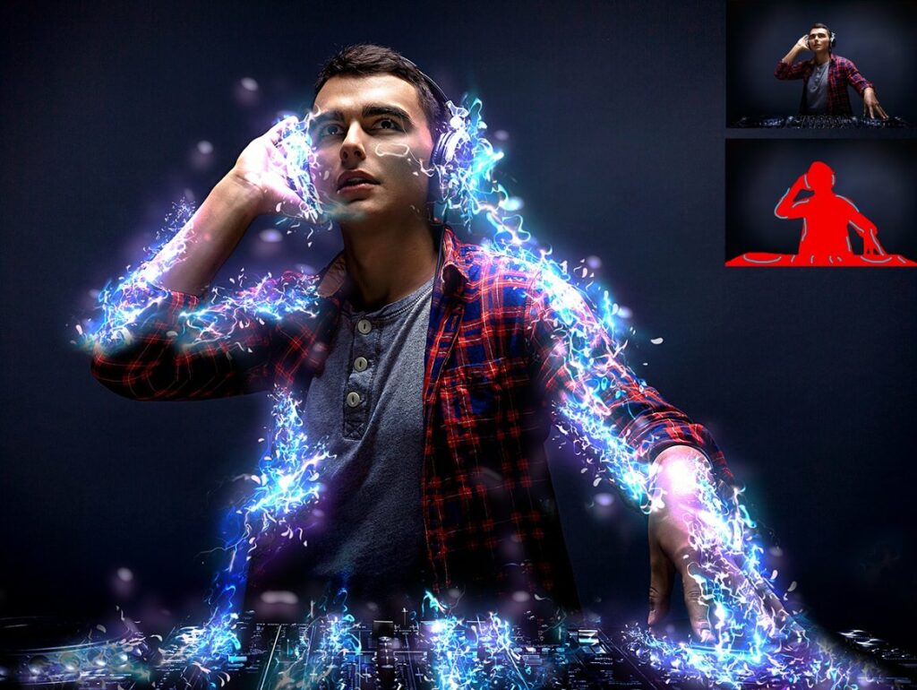 Electricity Photo Effect PS Action - MasterBundles