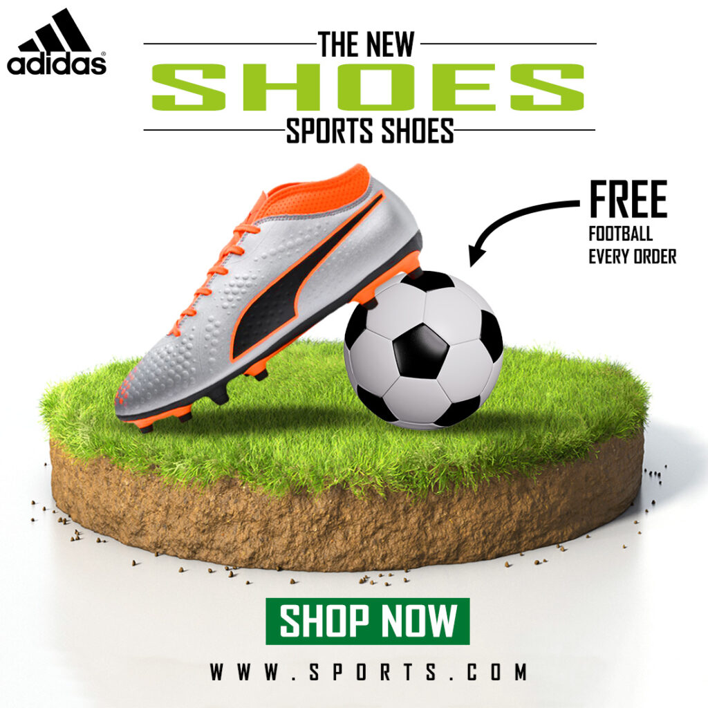 adidas football shoes social media poster design - MasterBundles