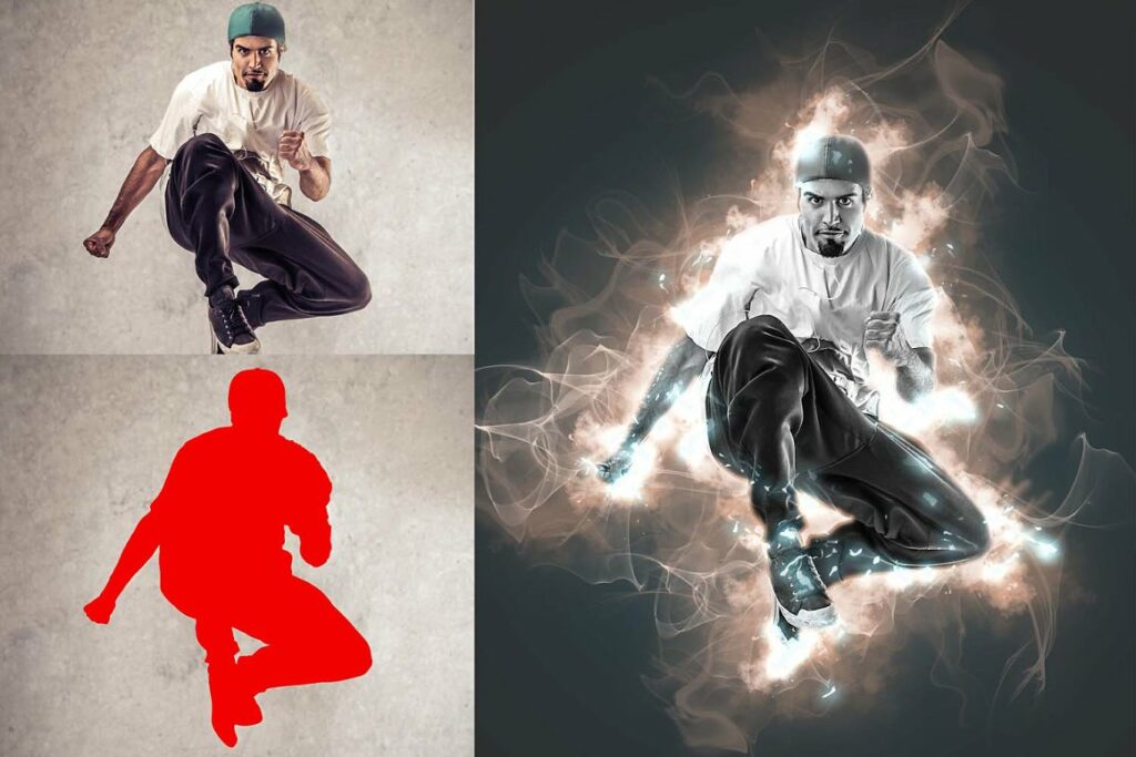 Easy Glowing Smoke Photoshop Action - MasterBundles