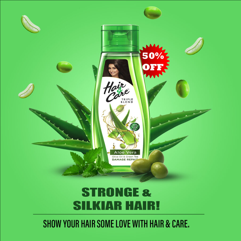 hair and care social media poster design - MasterBundles