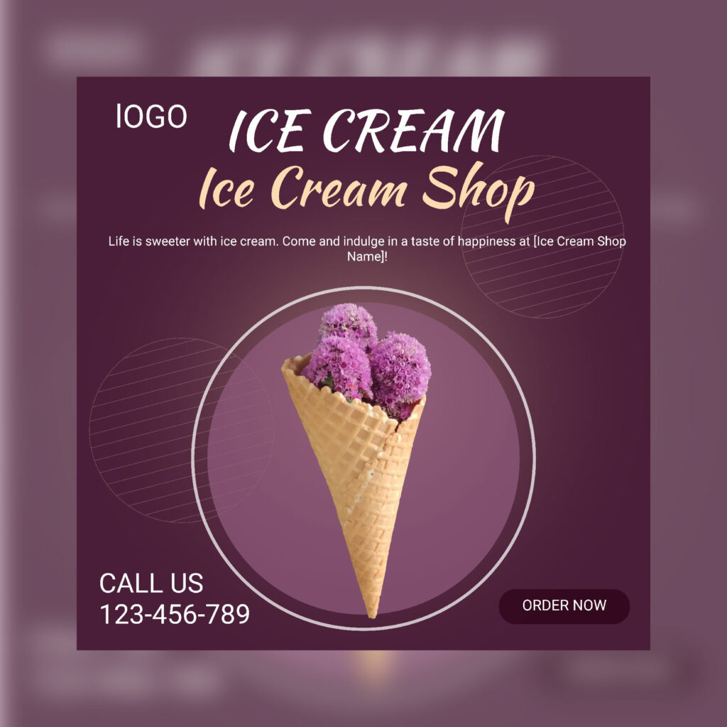 Ice cream social media post vector templates - MasterBundles