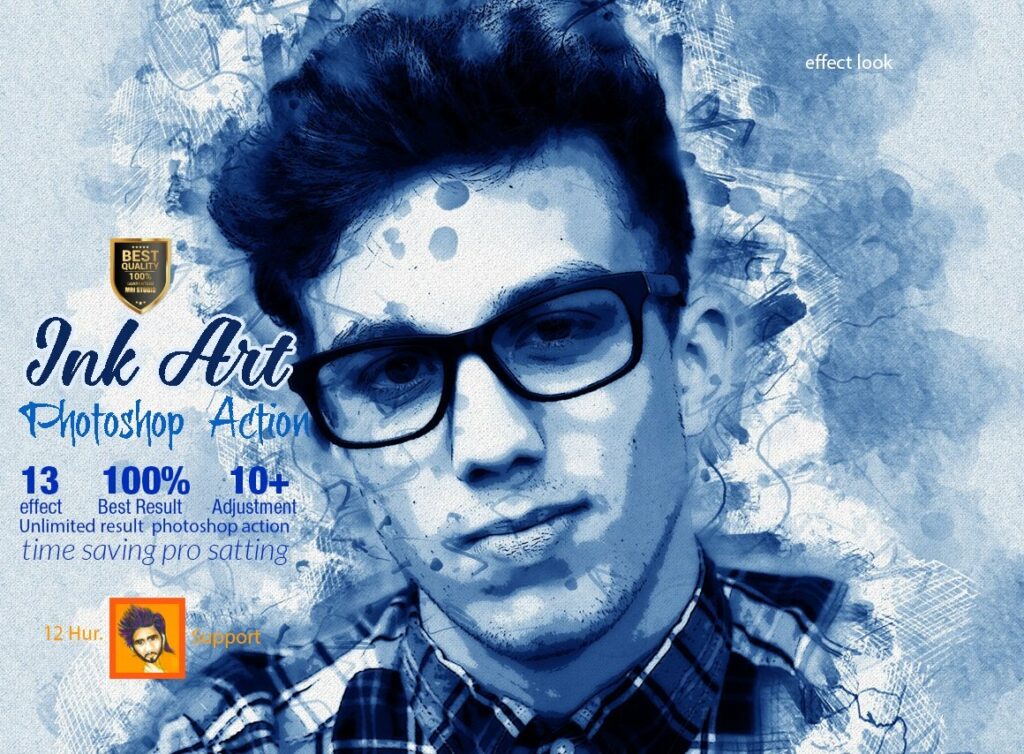 Ink Art Photoshop Action - MasterBundles