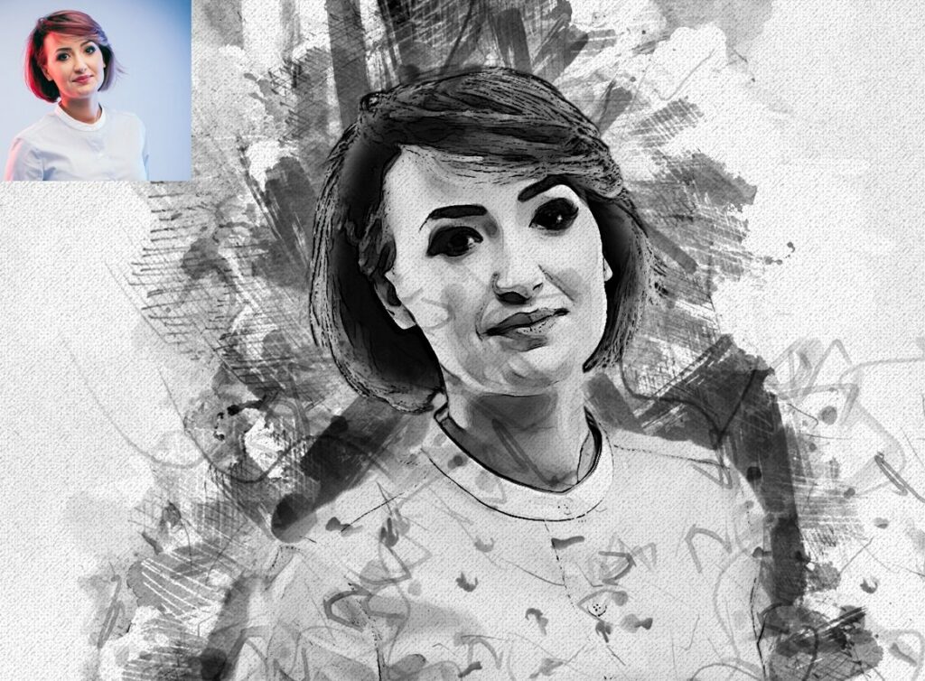 Ink Art Photoshop Action - MasterBundles