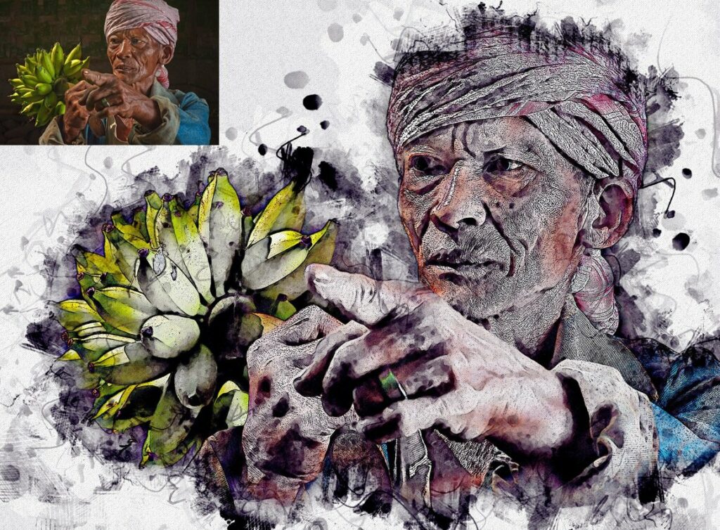 Ink Art Photoshop Action - MasterBundles