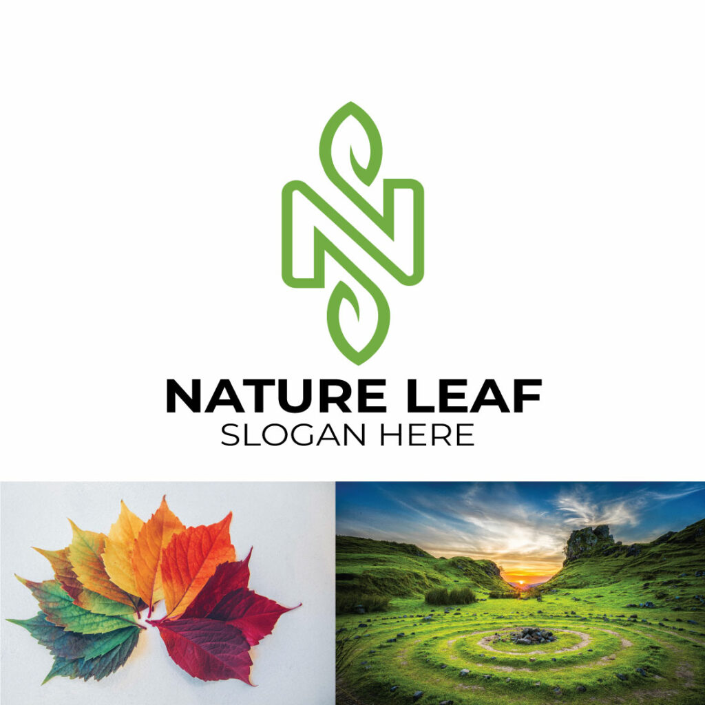 Vector letter N with leaf logo design - MasterBundles