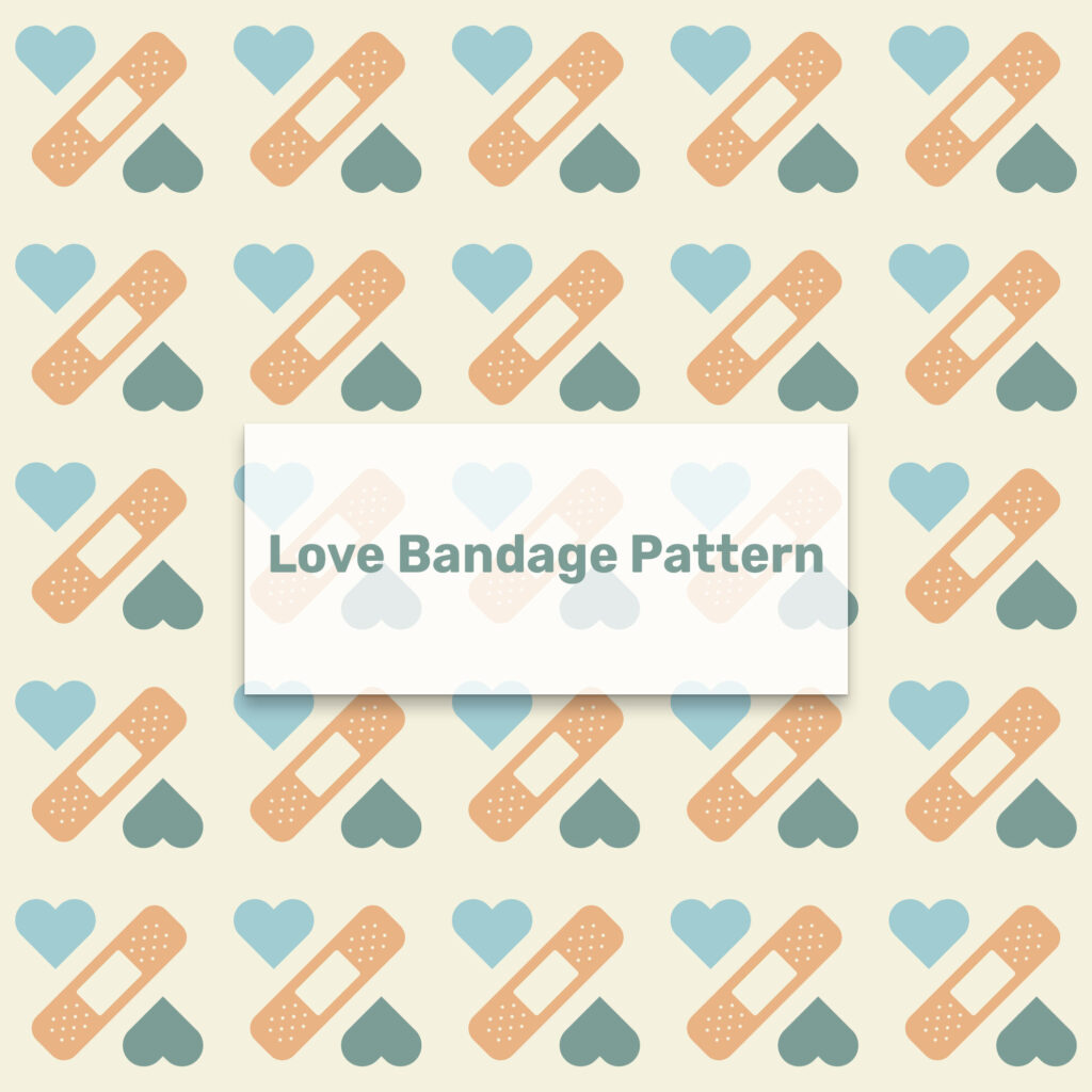 love bandage pattern design with flat minimal style can be use for web ...