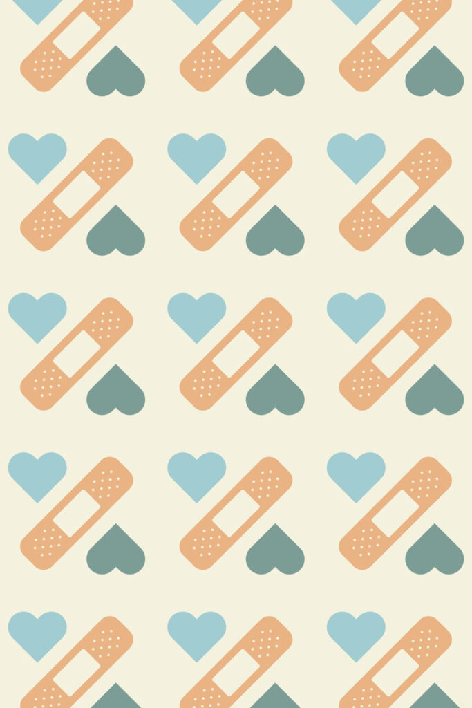 love bandage pattern design with flat minimal style can be use for web ...